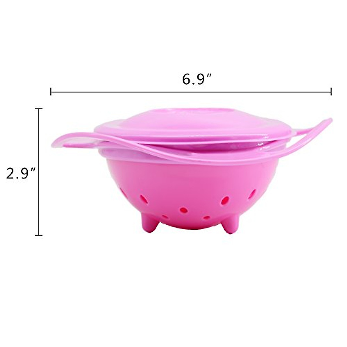 Song Qing Magic Gyro Bowl 360 Degree Rotate Spill-Proof Bowls with Lid Plastic Creative Dishes Practice Feeding Bowls
