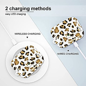 BOLOSTIN Clear Case for AirPods Pro Case,Cute AirPods Cover for Women Girl,Protective AirPods Pro Skin Cover with Keychain (Leopard)
