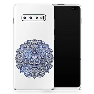 DesignSkinz Dark Blue Indian Ornament Protective Vinyl Decal Wrap Skin Cover Compatible with The Samsung Galaxy S20 (Screen Trim & Back Glass Skin)