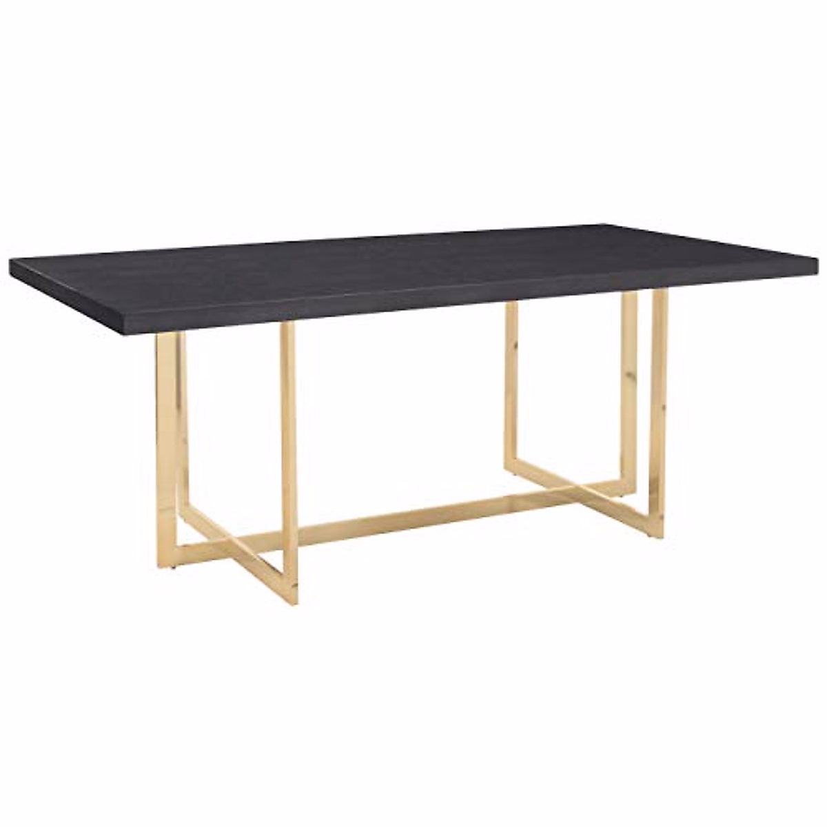 Meridian Furniture Elle Collection Modern | Contemporary Wood Veneer Top Dining Table with Durable Stainless Steel Base, 78" W x 39" D x 30" H