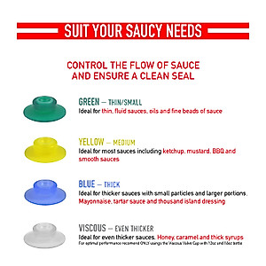 FIFO Squeeze Bottle Refillable (4 Pack) Yellow Dispenser for Most Condiments, Smooth Sauces, Ketchup, Mustard, BBQ and Dressing with Flexible Funnel