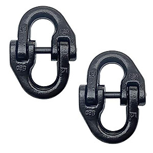 ENIXWILL 2pc 1/2 inch Tow Hitch Safety Chain Hammerlock Connector Link Grade 80 Coupling Link