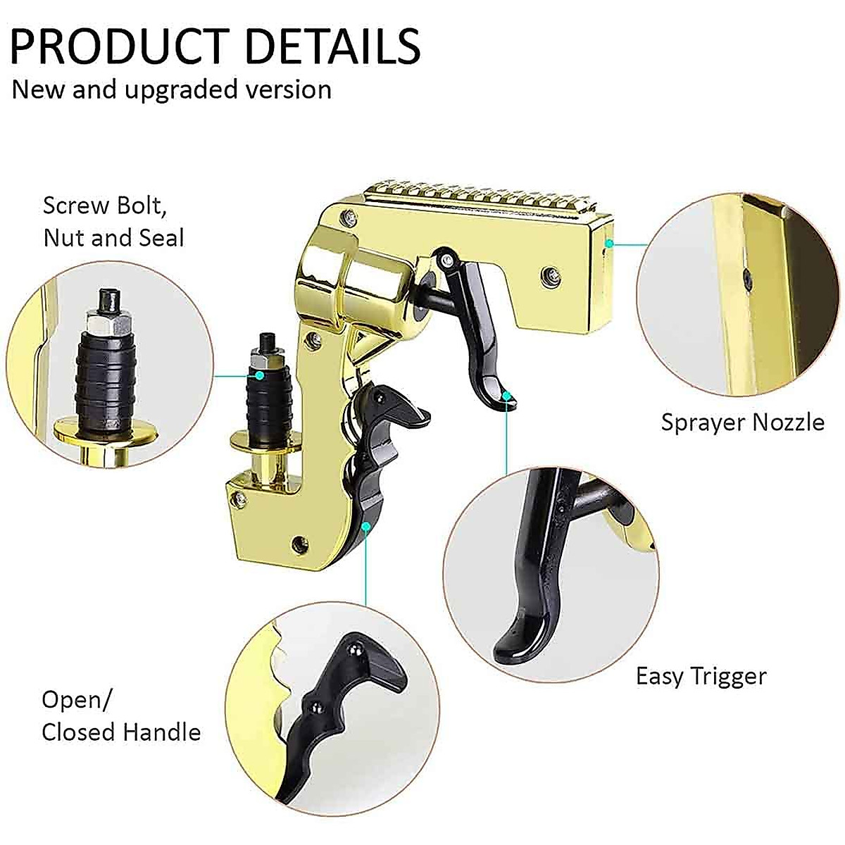 Xgtrswkmaz Beer Gun Alcohol Shot Shooter Bottle Stopper Sprayer Opener Adjustable Champagne Wine Dispenser for Bar Club Birthday Party Wedding