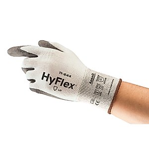 HyFlex 11-644 Cut Protection Gloves - Medium Duty, Durability, Comfort, Grey/Grey, X Small (pack of 12)