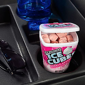 ICE BREAKERS Ice Cubes Bubble Breeze Sugar Free Chewing Gum Bottles, 3.24 oz (6 Count, 40 Pieces)