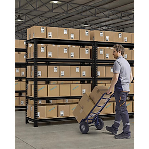 PrimeZone 32" W x 16" D x 63" H Storage Shelves - 5 Tier Adjustable Garage Storage Shelving, Heavy Duty Metal Storage Utility Rack Shelf Unit for Warehouse Pantry Closet Kitchen, Black