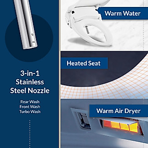 Bio Bidet by Bemis Slim Three Smart Bidet Toilet Seat, Elongated, White