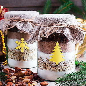 360 Pcs Christmas Envelope Seal Stickers Gold Snowflake Stickers Christmas Tree Seals Holiday Stickers Xmas Envelope Decals for Mail Wedding Invitation Greeting Card Party Gift Bag