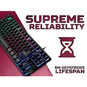 Acer Nitro TKL Gaming Keyboard - 3 Zone Backlit LED Color Keys | 4 Level Brightness | 3 Preset Modes