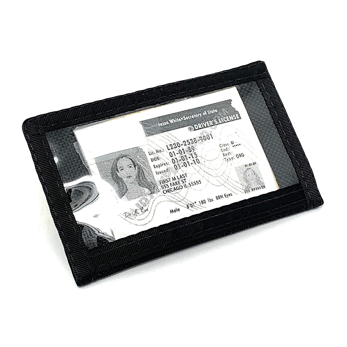 Rainbow of California Minimalist Front Pocket Slim ID Wallet/Inside Keyring Lanyard Attachable / 76PL-V1 (Black)