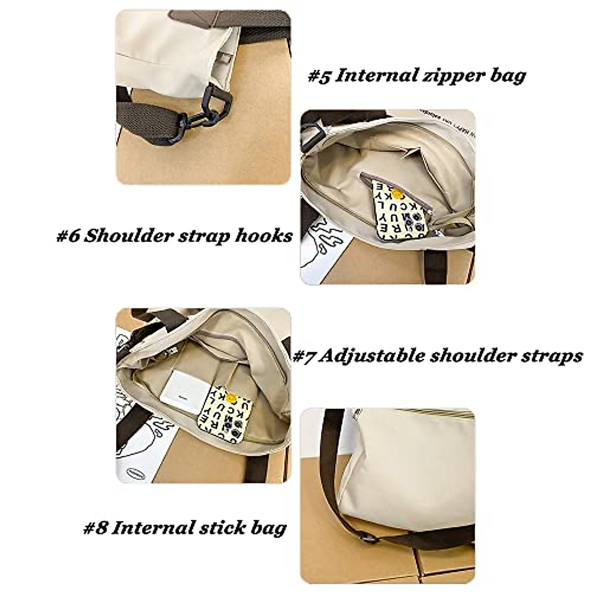 JBB Canvas Tote Bag for Women Trendy Shoulder Bag Large Capacity Tote Bag for Travel School Work Crossbody Bag Black