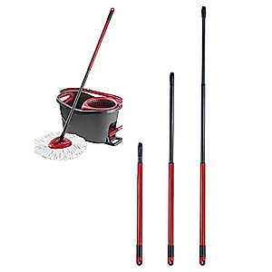 3 Section Telescopic Handle for O-Cedar EasyWring Microfiber Spin Mop Bucket Floor Cleaning System, 22 Inch to 48 Inch Stainless Steel Mop Head Handle