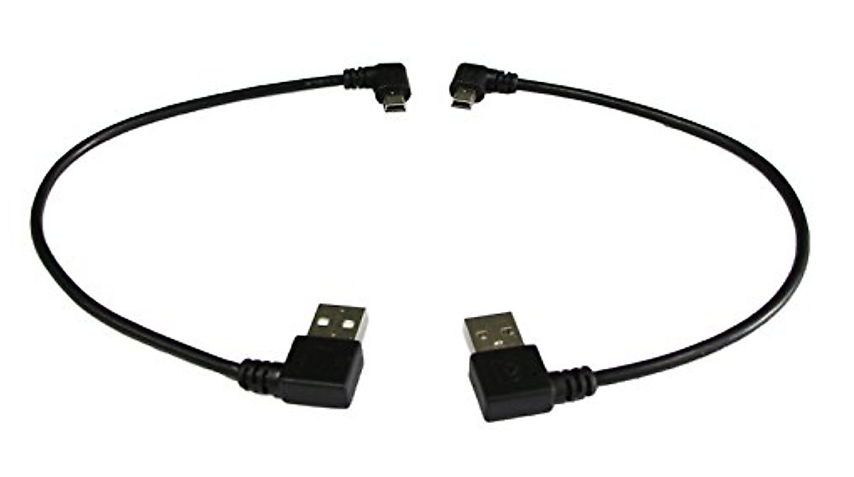 CERRXIAN 9" Right/Left Angle Mini USB to USB-A 2-Pack