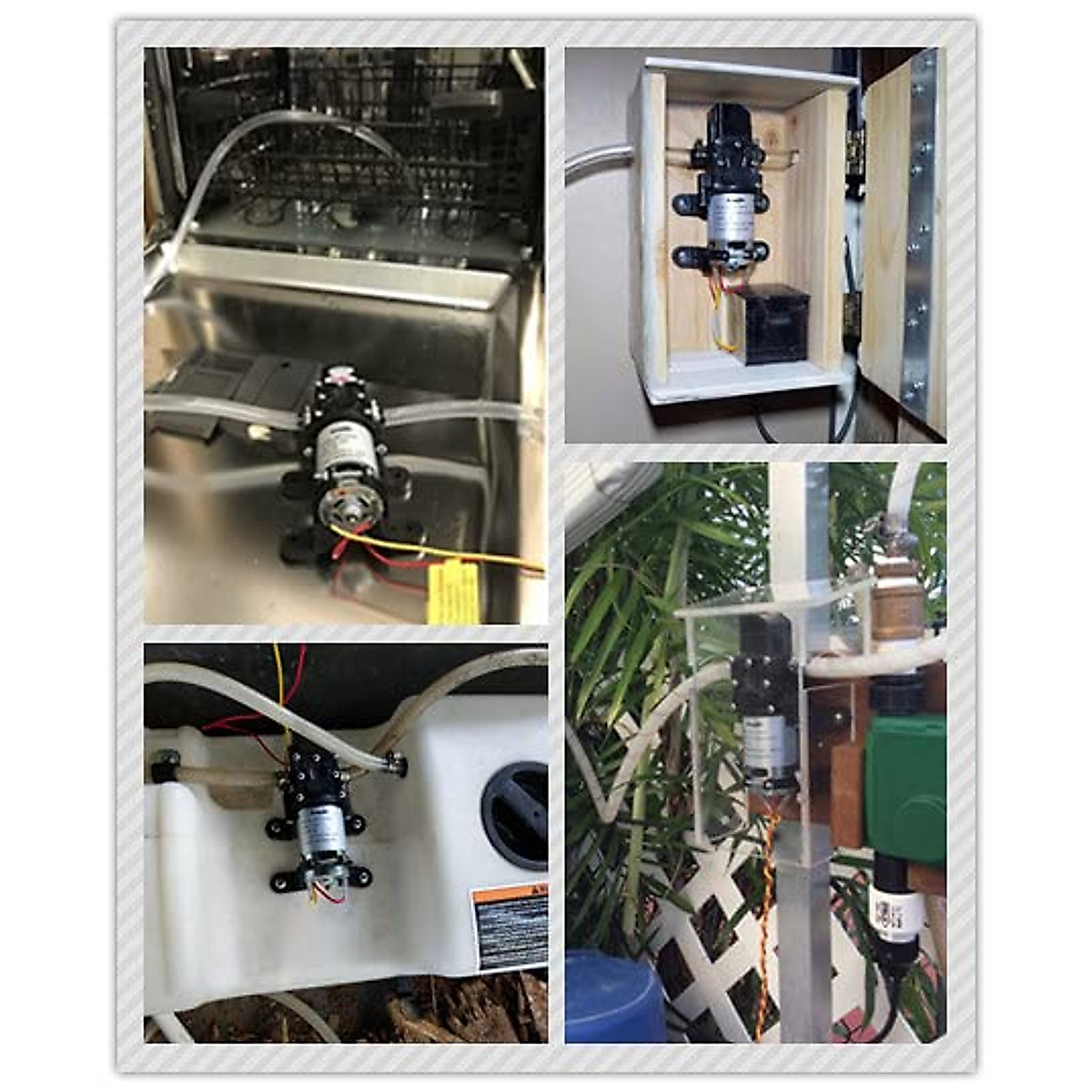 bayite 12V DC Fresh Water Pressure Diaphragm Pump with Hose Clamps Self Priming Sprayer Pump with Pressure Switch 4 L/Min 1.0 GPM 80 PSI for RV Camper Marine Boat