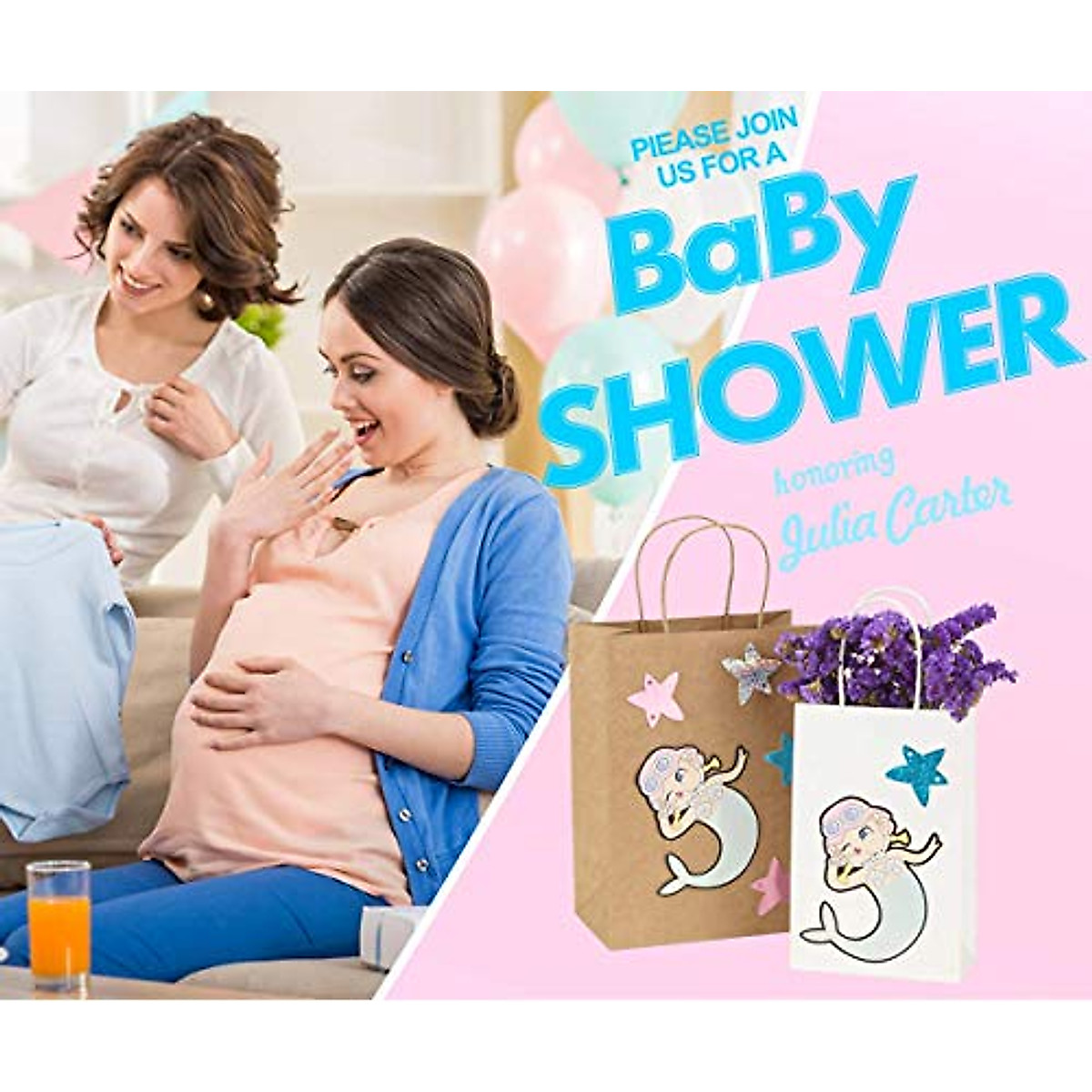 BagDream Brown Kraft Paper Welcome Gift Bags Bulk with Handles 25Pcs 8x4.25x10.5 Inches Shopping Gifts Wedding Bags, Good for Packaging, Retail, Party, Craft, Recycled, Goody and Merchandise Bags