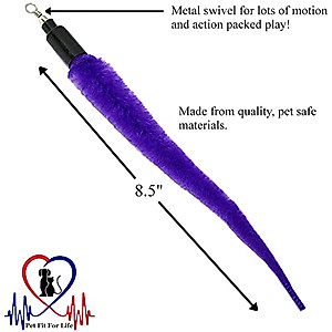 Pet Fit For Life Cat Wand Toy: 5-Piece Worm Teaser & Exerciser - Durable Flirt Pole/Cat Teaser Toy – Interactive Fun for Feline Fitness