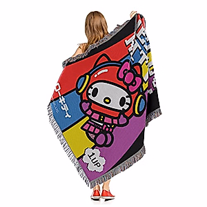 Northwest Woven Tapestry Throw Blanket, 48" x 60", Hello Kitty Cute Game
