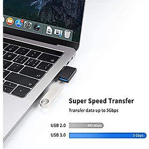 UseBean Right Angle USB C to USB Adapter(3-Pack), 90 Degree Type C Male to USB 3.0 Female Converter,Thunderbolt 3 OTG Connector for MacBook Pro/Air, iPhone 15 Pro Max,Galaxy S24/S23/S22