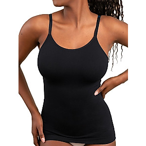 SHAPERMINT Womens Tops - Scoop Neck Cami Body Shaper for Women, Shapewear Tummy Control, Camisole Tank Tops for Women Black