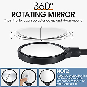 West Biking Bike Mirror Handlebar Mount, Adjustable Rotatable Bicycle Rear View Mirror, Wide Angle Acrylic Convex Safety Mirror for Mountain Road Bike