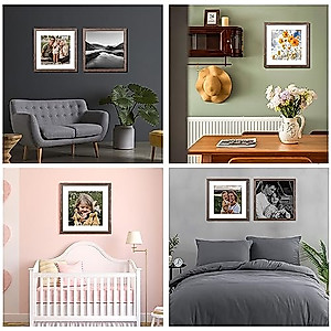 Capcillin 18x18 Picture Frame, Rustic Brown Poster Frame, Composite Wood with Polished Plexiglass - Horizontal and Vertical Formats for Wall, Wall Gallery Photo Frames