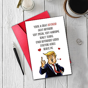 Trump Valentines Day Card for Boyfriend, Boyfriend Valentine’s Day Card, Funny Valentines Day Gifts for Boyfriend Bf Gay, Card for Boyfriend Birthday or Anniversary