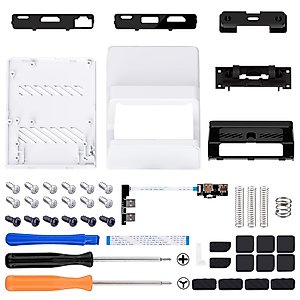 eXtremeRate AiryDocky DIY Kit White Replacement Case for Nintendo Switch Dock, Redesigned Portable Mini Dock Shell Cover for Nintendo Switch OLED - Shells Only, Dock & Circuit Board Chip NOT Included