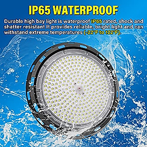 AUXTINGS 150W UFO LED High Bay Light 15000lm 6000K Daylight 600W HID/HPS Equivalent LED Shop Lights for Warehouse Shop Workshop Industrial Factory Garage Basement Barn High Bay Light