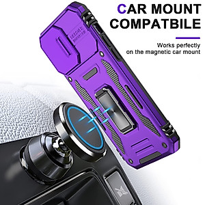 AUPAI iPhone 14 Pro Max Case with Camera Cover,iPhone 14 Pro Max Cover with Screen Protector Heavy Duty Military Grade Protective Phone Case with Kickstand for Apple iPhone 14 Pro Max Purple