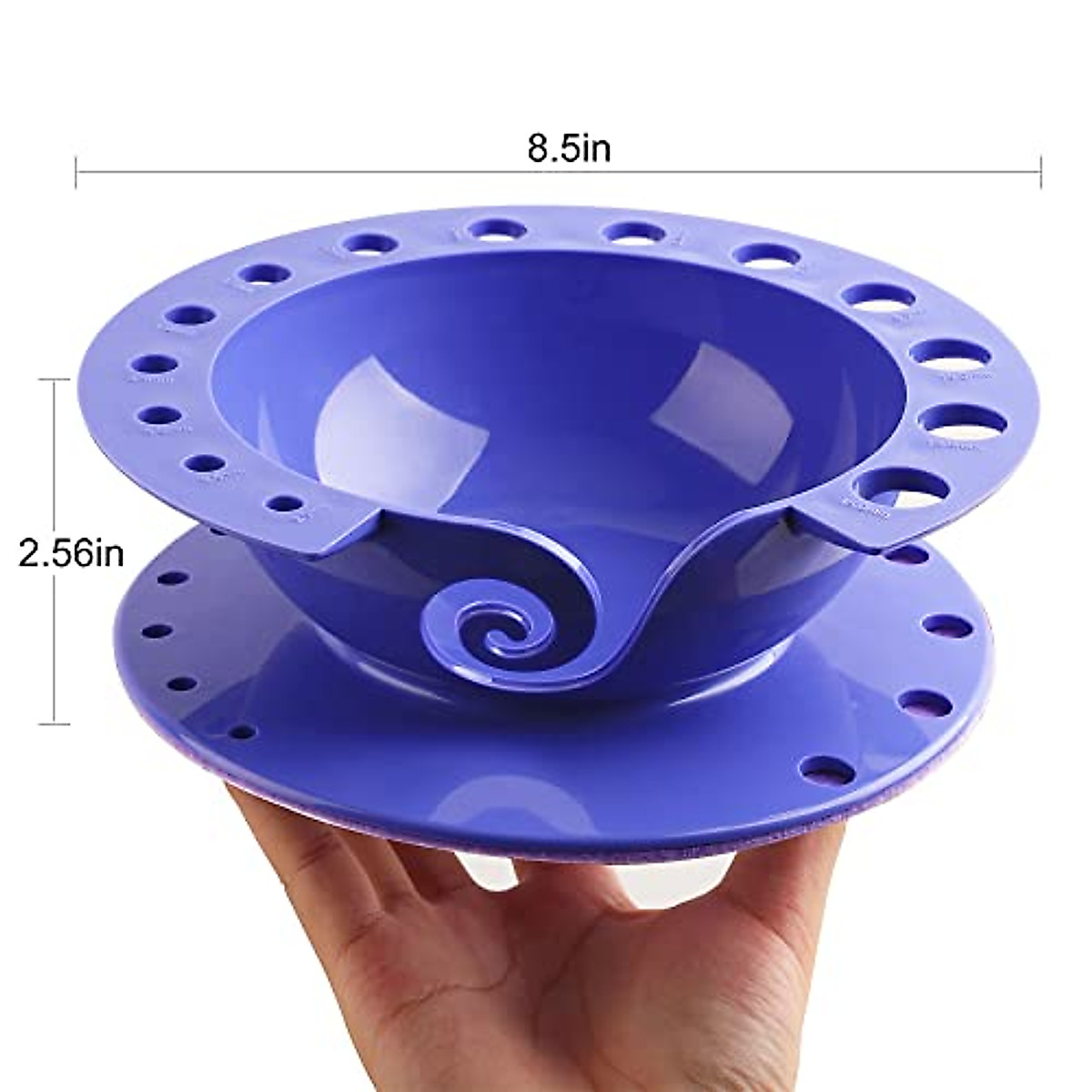 KOKNIT Yarn Bowl - PlasticYarn Bowls for Crocheting with Holes, Preventing Slipping and Tangles, Knitting Bowl Mothers Day Gift for Knitting Lovers