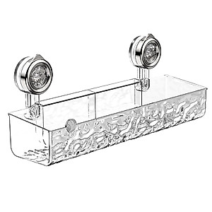 JENPECH Suction Cup Shower Caddy, Clear Wall Caddy Bathroom Shower Organizers and Storage, Corner Shower Caddy No Drilling for Kitchen Bathroom Hotel Wall Organizers Clear 1