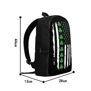 Nakgn St Patrick's Day Irish American Flag Print Kids School Backpack for Elementary Girl Boy