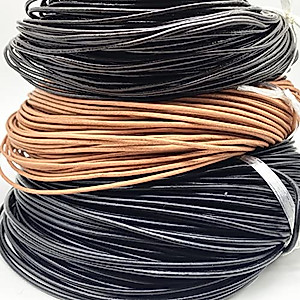 5 Yards Round Leather Cord for Keychains Beading Jewelry Making DIY Bracelet Findings Handmade Crafts Rope String