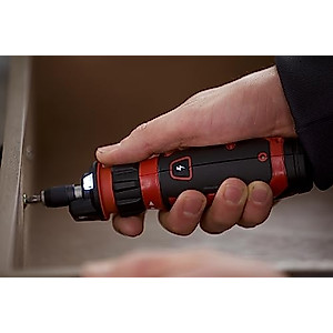 SKIL Rechargeable 4V Cordless Screwdriver with Circuit Sensor Technology, Includes 9pcs Bit, 1pc Bit Holder, USB Charging Cable - SD561201