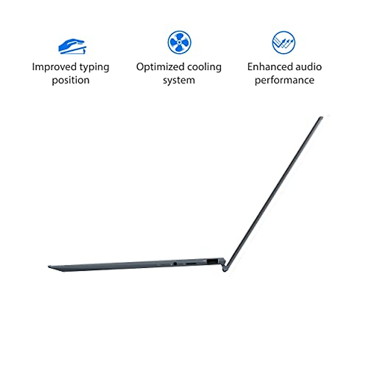 ASUS ZenBook 14 Ultra-Slim Laptop 14” FHD Display, AMD Ryzen 5 5600H CPU, Radeon Vega 7 Graphics, 8GB RAM, 512GB PCIe SSD, NumberPad, Windows 11 Home, Pine Grey, UM425QA-EH51