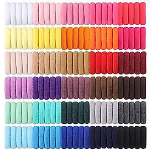 Jollybows 300pcs Baby Hair Ties Girls Elastic Hair Accessories Small Nylon Hair Bands for Toddler Infant Ponytail Holders 1" 30 Colors Mini Kids Hairband