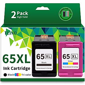 TEINO Remanufactured Ink Cartridge Replacement for HP 65 65XL 65 XL use with HP Envy 5055 5052 5058 DeskJet 3755 2655 3752 3720 3722 3723 3758 2652 2622 2624 Printer (Black Tri-Color, Combo Pack)