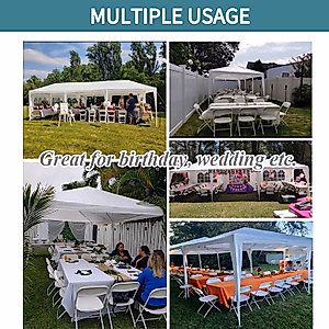 U-Kiss 10x30ft Canopy Party Wedding Patio Event Tent, Garden Outdoor Gazebo BBQ Shelter with 8 Removable Sides, Waterproof Foldable, Upgrade Thicken Steel Tube (10' x 30' with 5 sidewalls)