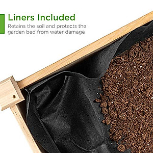 Best Choice Products Raised Garden Bed 48x24x32-inch Mobile Elevated Wood Planter w/Lockable Wheels, Storage Shelf, Protective Liner - Natural