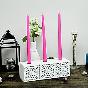 Zest Candle 12-Piece Taper Candles, 12-Inch, Hot Pink