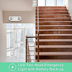 OSTEK LED Emergency Exit Lighting Fixtures with 90 Minutes Long Backup Batteries, US Standard Adjustable Integrated LED Emergency Light for Commercial Hallways, Stairways, Fire Resistant