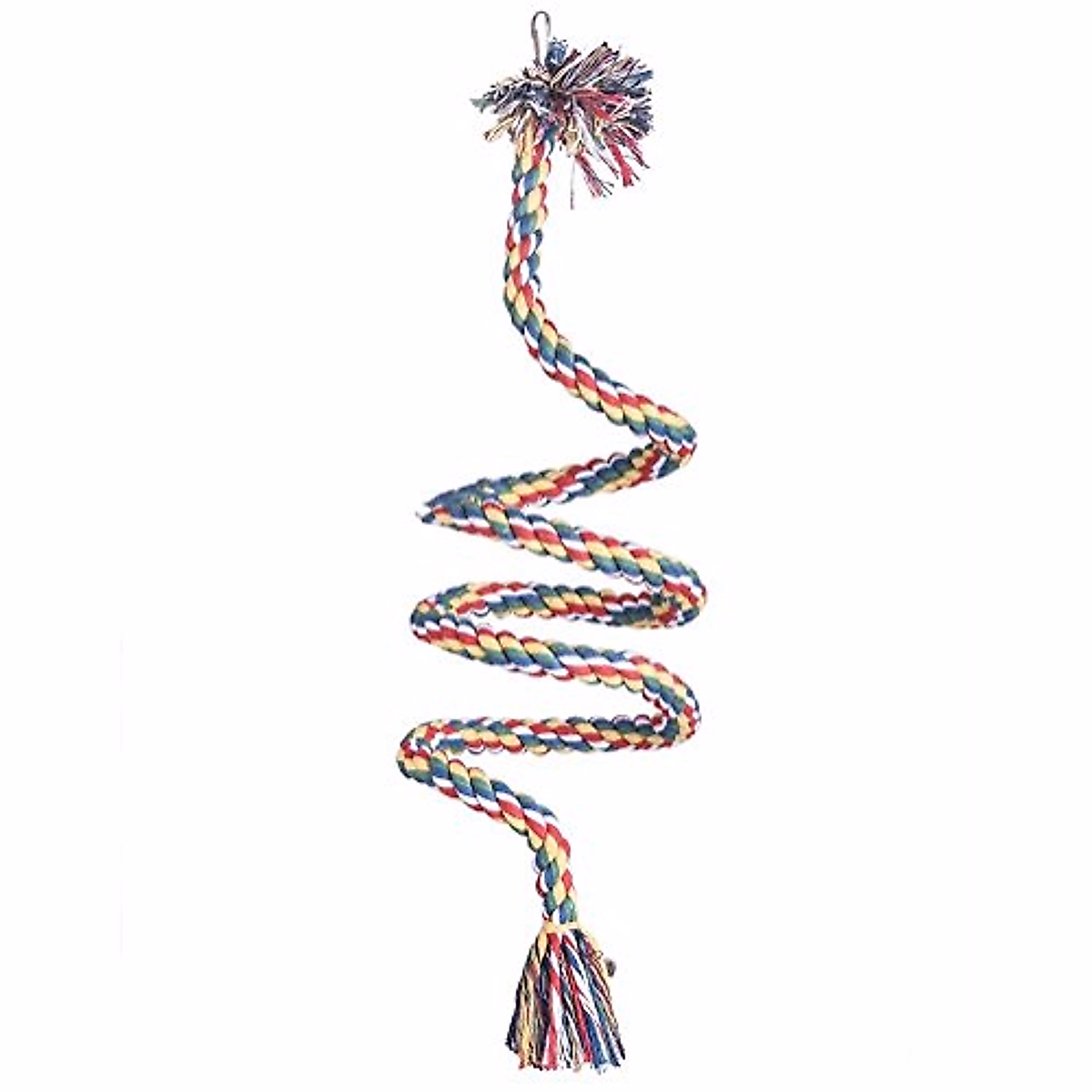 Litewood Bird Cotton Rope Perch Swing Bird Perch Chew Toy for Parrot African Greys Macaw Eclectus Cockatoo Alexandrine Amazon Cage Swing Stand with Bells (M 59 INCH)