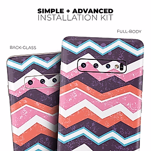 DesignSkinz Jagged Colorful Chevron Protective Vinyl Decal Wrap Skin Cover Compatible with The Samsung Galaxy S20 (Screen Trim & Back Glass Skin)