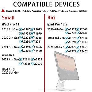 KABCON Magnetic Stand for iPad Pro 12.9,360¡ã Rotating Floating Magnetic Stand Holder for iPad Pro 12.9 3rd/4th/5th Generation-Silver ¡­