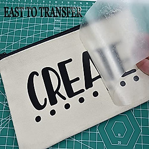 14Pieces 8 x 5 Inch Blank Craft DIY Canvas Bags with 20 Pieces 12x 10inch Black Heat Transfer Vinyl Canvas Makeup Bag Multipurpose Travel Toiletry Pouch Cosmetic Pen Bag (34Pieces…