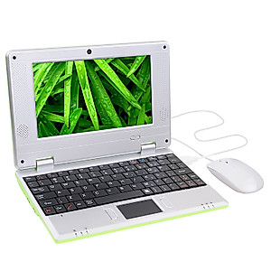 Goldengulf 7 Inch Portable Mini Computer Laptop PC Netbook for Kids Android 12 Quad Core 32GB WiFi Built in Camera Netflix YouTube Flash Player (Green)