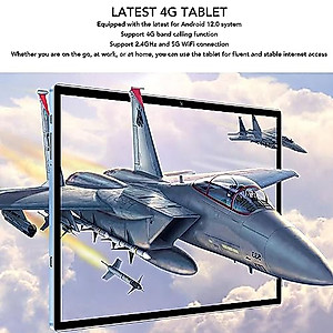DAUZ 2 in 1 10.1 Inch Tablet, Tablet PC 8GB RAM 256 ROM 5.0 Blue 5G WiFi Front 8MP 100-240V for Android 12 for Work for Entertainment (US Plug)
