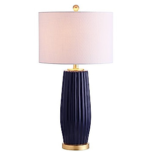 JONATHAN Y JYL5045A Roman 28.5" Ceramic LED Table Lamp Glam Contemporary Bedside Desk Nightstand Lamp for Bedroom Living Room Office College Bookcase LED Bulb Included, Navy