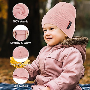 American Trends Baby Beanie Hat for Toddler Kids Beanies Infant Baby Boys Girls Knit Winter Hats 1 Pack Black 0-3 Years