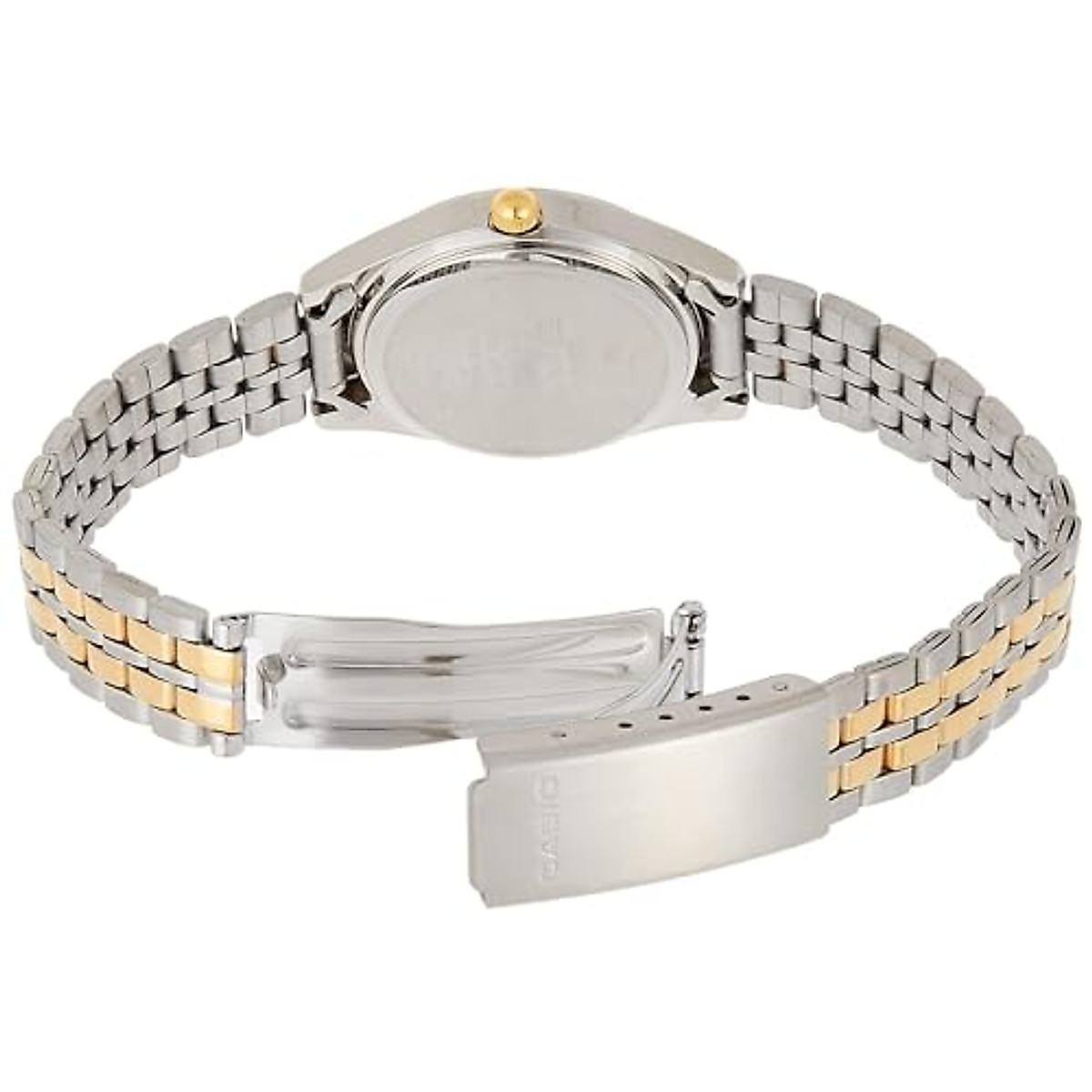 Women's White Dial Two Tone Base Metal